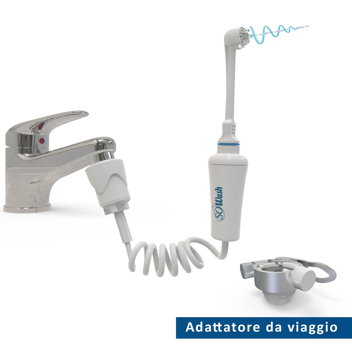 SoWash Water Flosser Travel | ADDY vortex head and travel adapter ...